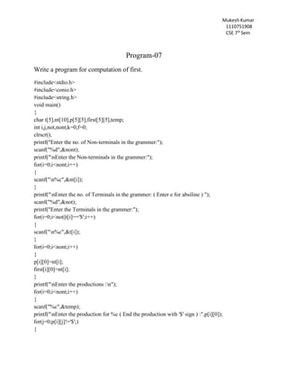 Compiler design lab programs | PDF