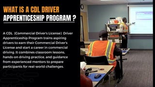 Safety Training in CDL Driver Apprenticeships Program: Preparing for ...