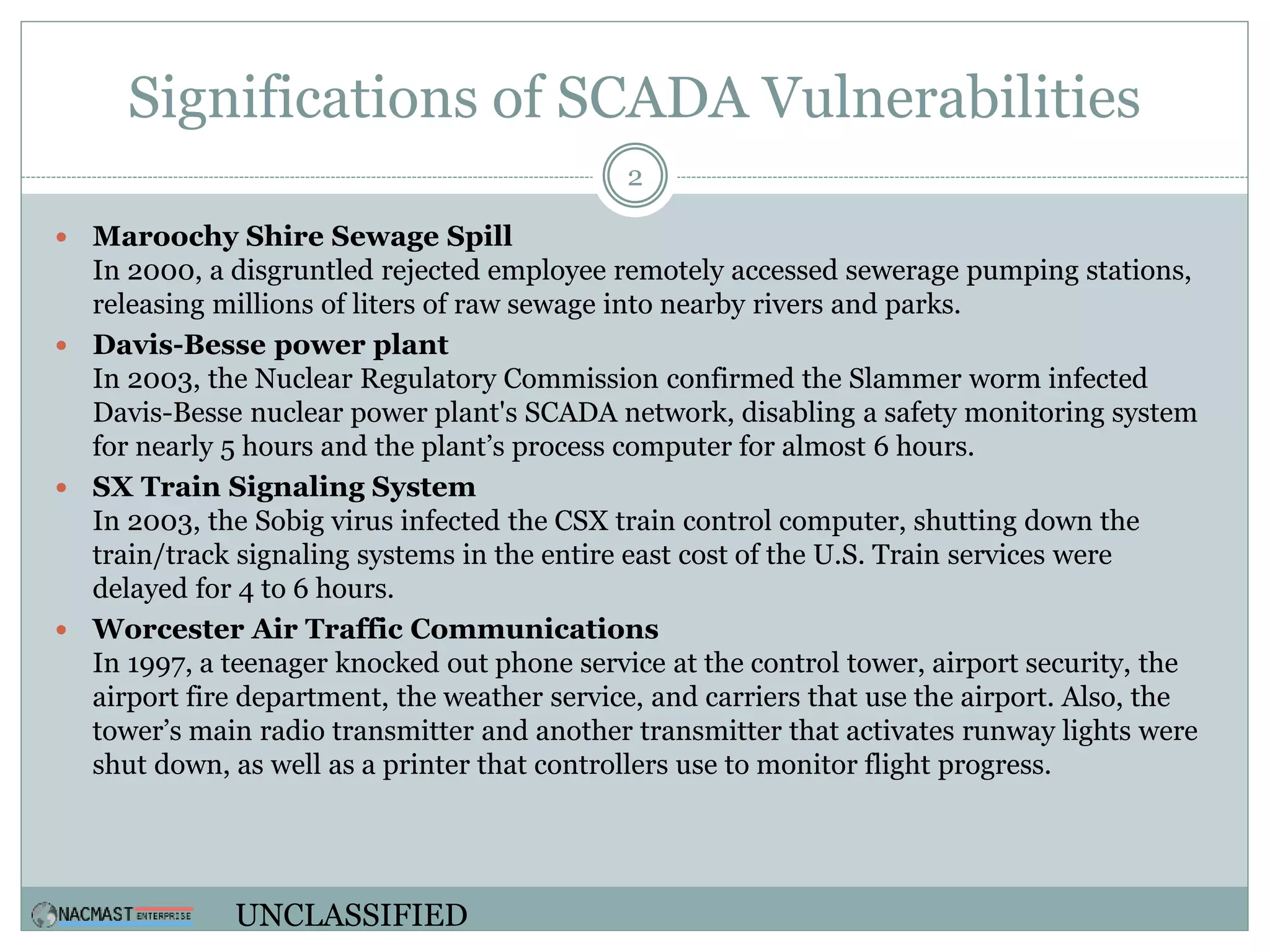 A Cyber Infrastructure SCADA Testbed Environment for Research on the ...