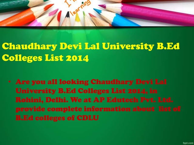 Cdlu b.ed college list | PPT
