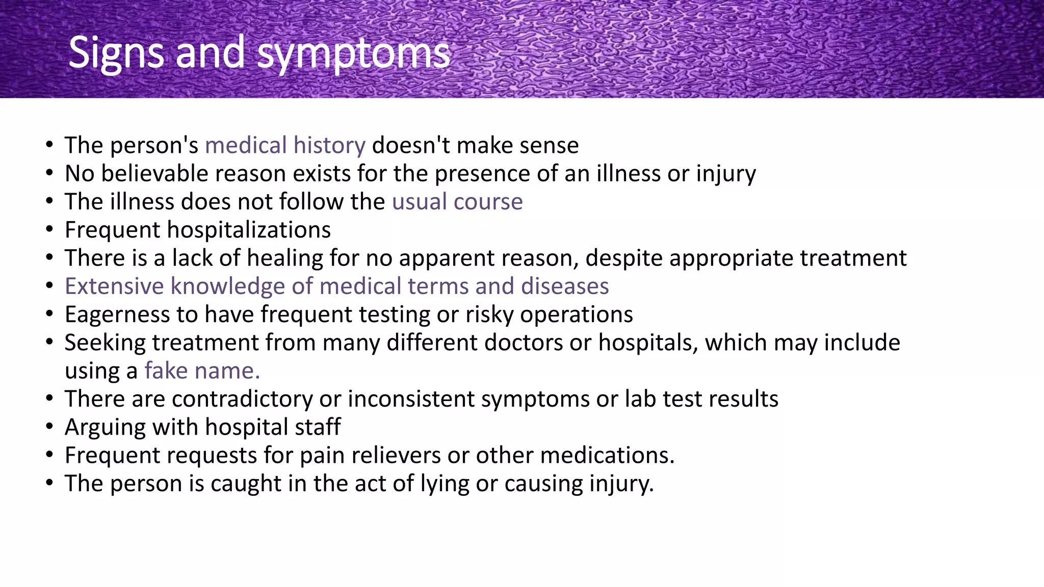 Factitious disorder vs. Malingering | PPTX