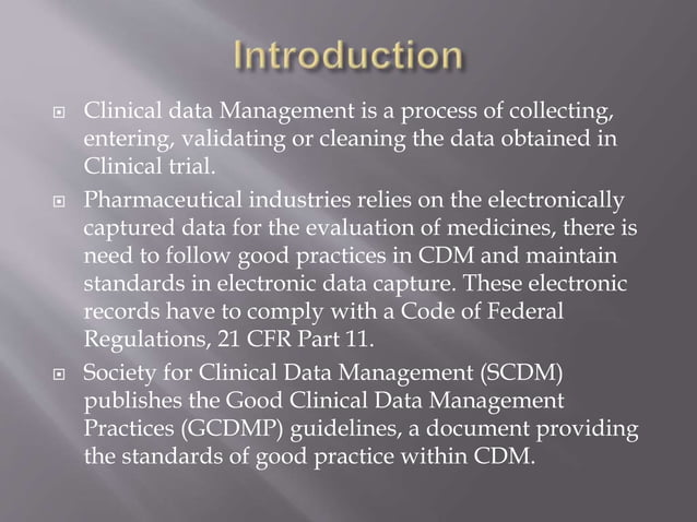 Clinical Data Management | PPTX | Databases | Computer Software and Applications