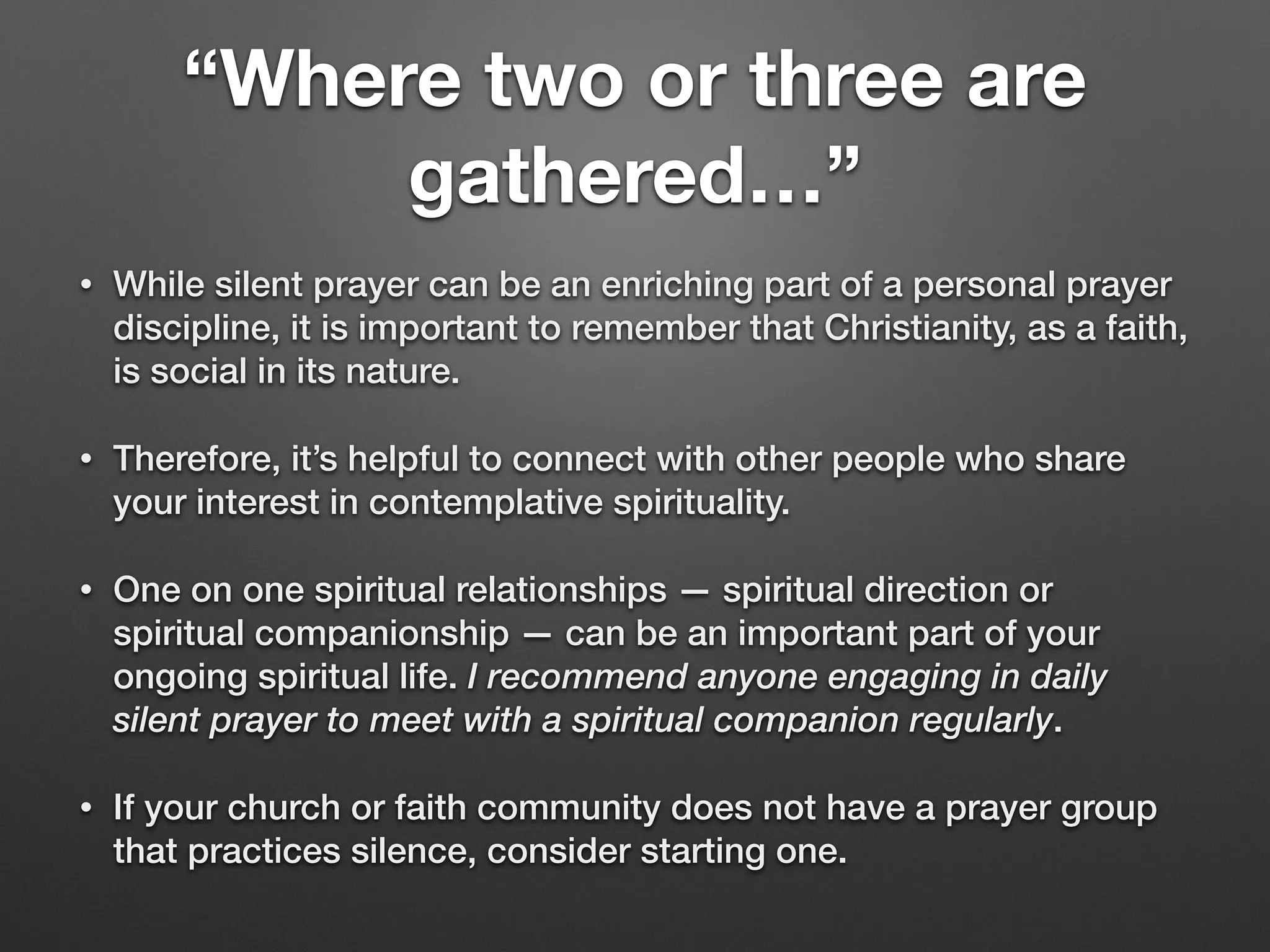 Silent Prayer and Contemplation | PDF