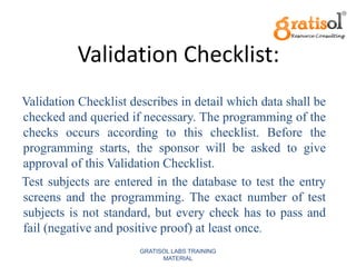 Clinical Data Management Training @ Gratisol Labs | PPT