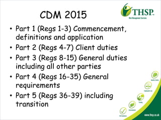 Construction Design and Management Regulations (CDM) 2015 | PPT