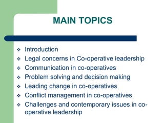 leadership in cooperatives | PPTX
