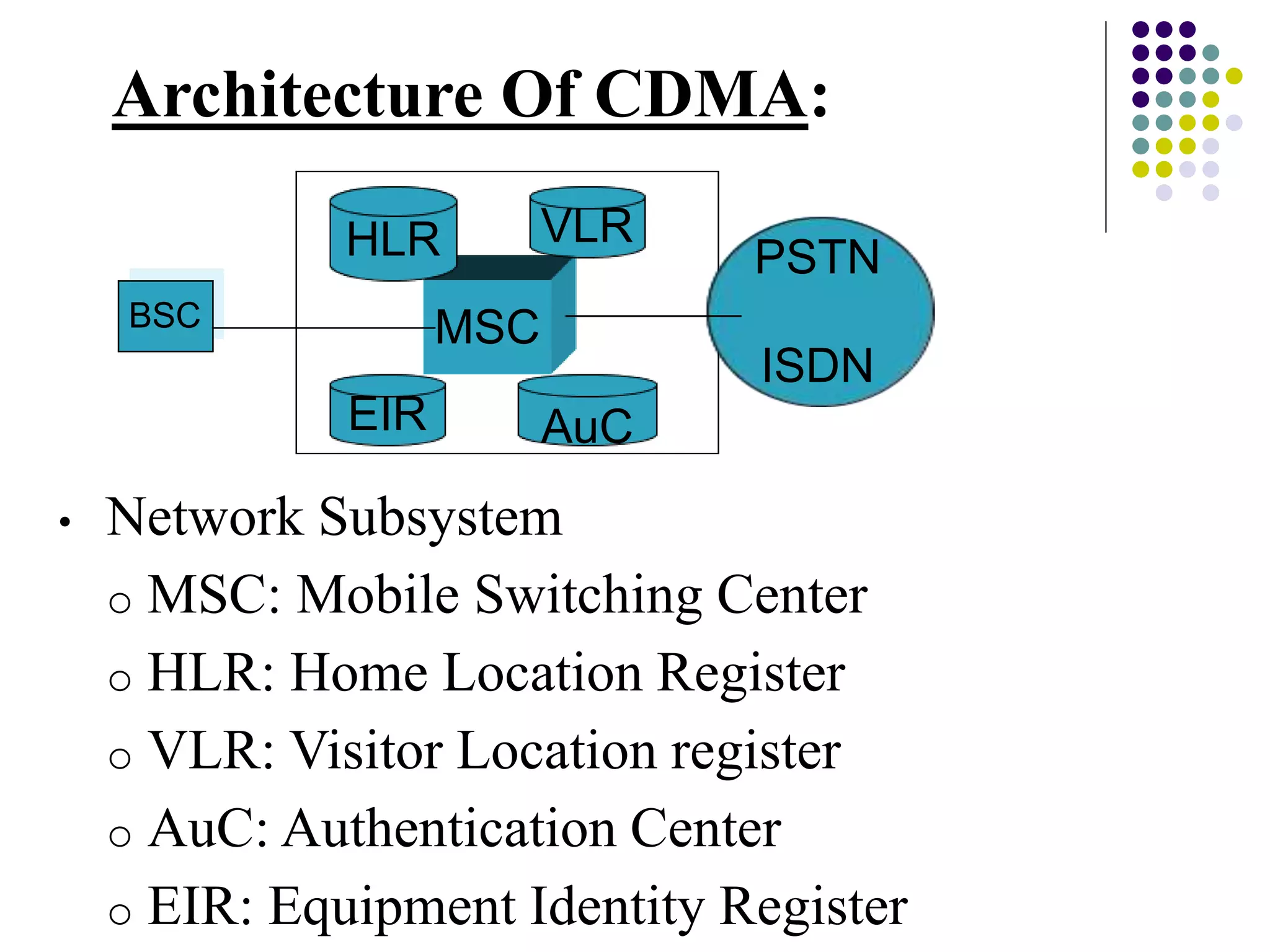 CDMA cellular radio network | PPTX | Computer Networking | Computing