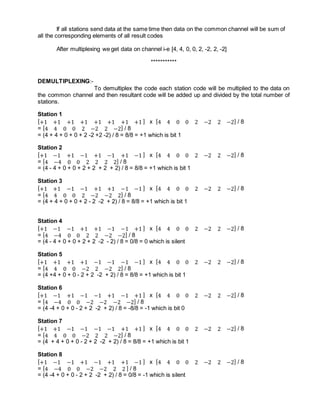 CDMA - USE WALSH TABLE TO GENERATE CHIP SEQUENCE | DOCX