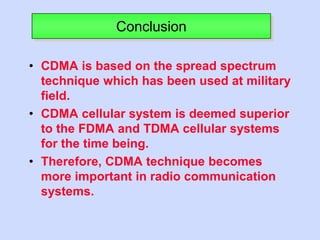 CDMA Technologies for Cellular Phone System | PPT