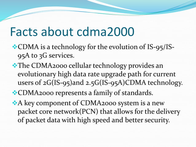 Cdma2000 | PPTX | Computer Networking | Computing