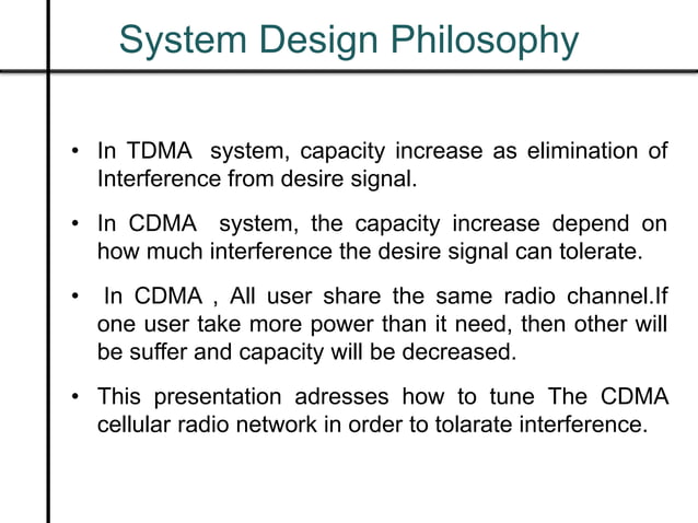 CDMA cellular radio network | PPT