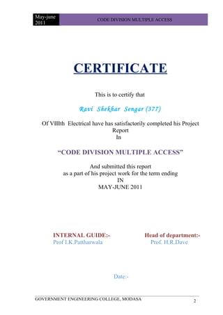 Cdma final report | DOC