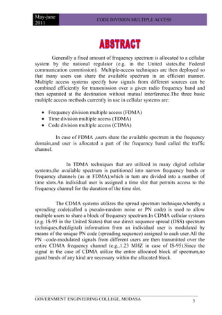 Cdma final report | DOC