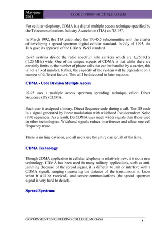Cdma final report | DOC
