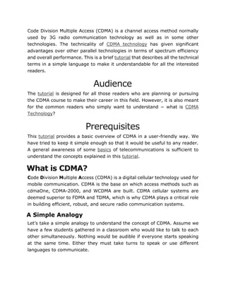 CDMA full documents | PDF | Computer Networking | Computing