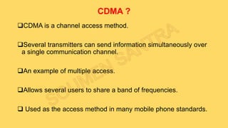Code-Division Multiple Access (CDMA) | PPTX