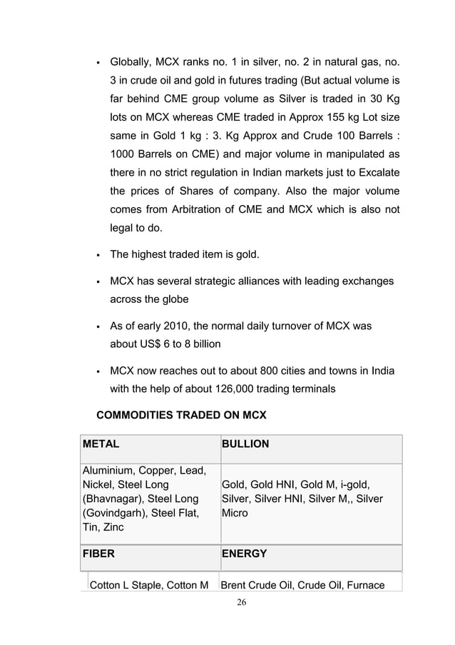 Commodity derivative market information report | PDF