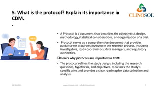 Clinical Data Management Interview Question Part I. | PPTX