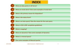 Clinical Data Management Interview question Part II. | PPTX