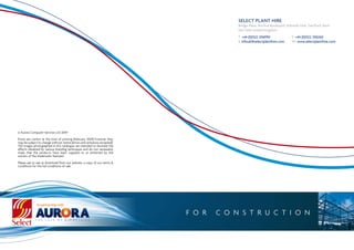 Cdmj0150 Aurora Select Construction Booklet 32pp V2 | PDF