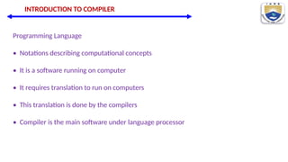 CD module 1.pptx Introduction to compiler Design | PPT
