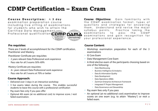 DAMA CDMP exam cram | PDF | Information Services Industry | Industries