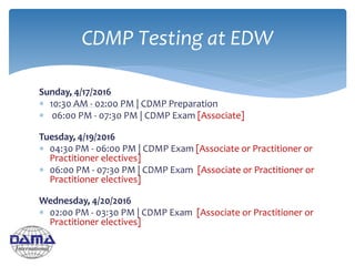 CDMP preparation workshop EDW2016 | PDF
