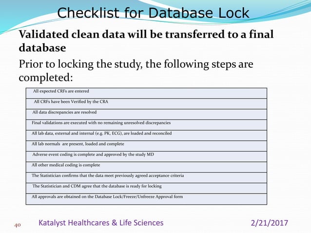 Clinical Data Management Process Overview_Katalyst HLS | PPTX ...