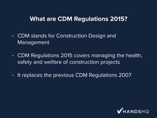 CDM 2015 Regulations for Construction Firms | PDF