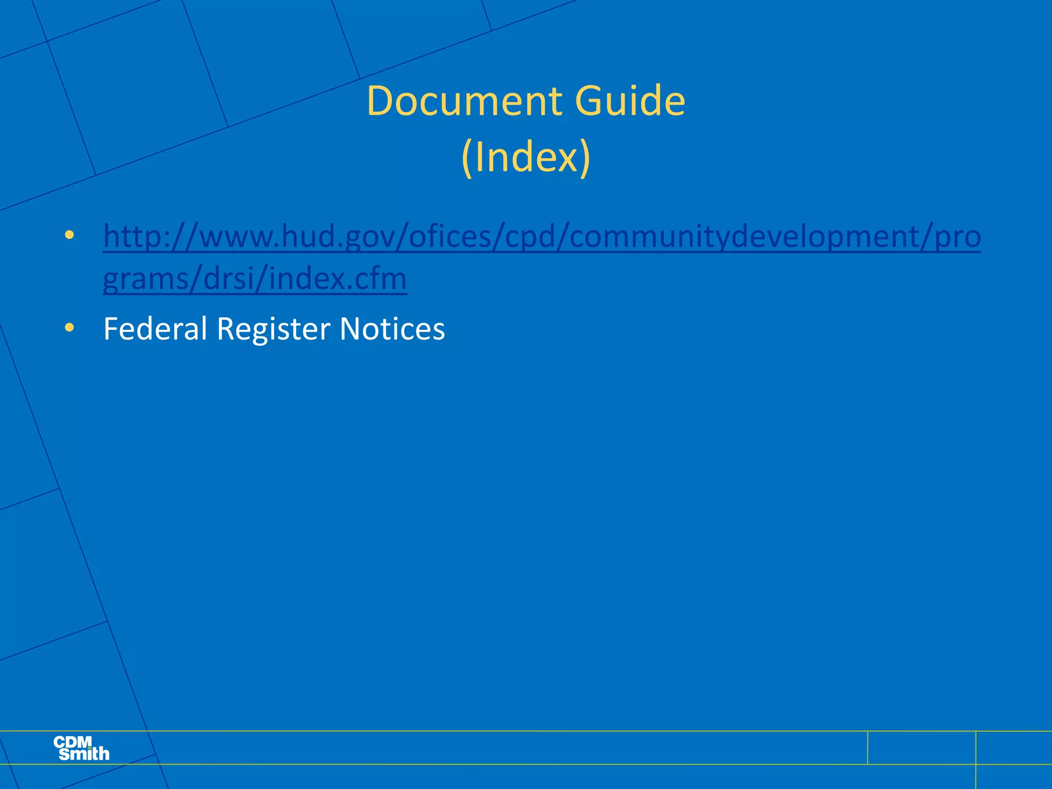Overview of CDGB Disaster Recovery | PDF