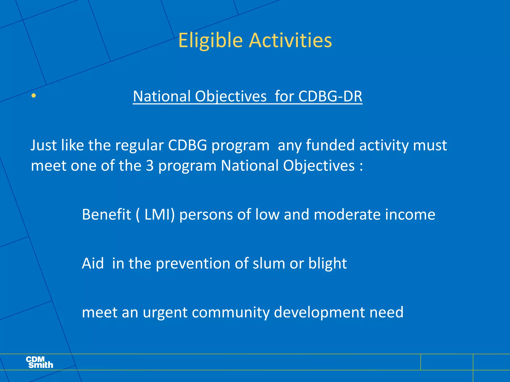 Overview of CDGB Disaster Recovery | PDF