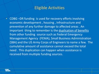 Overview of CDGB Disaster Recovery | PDF