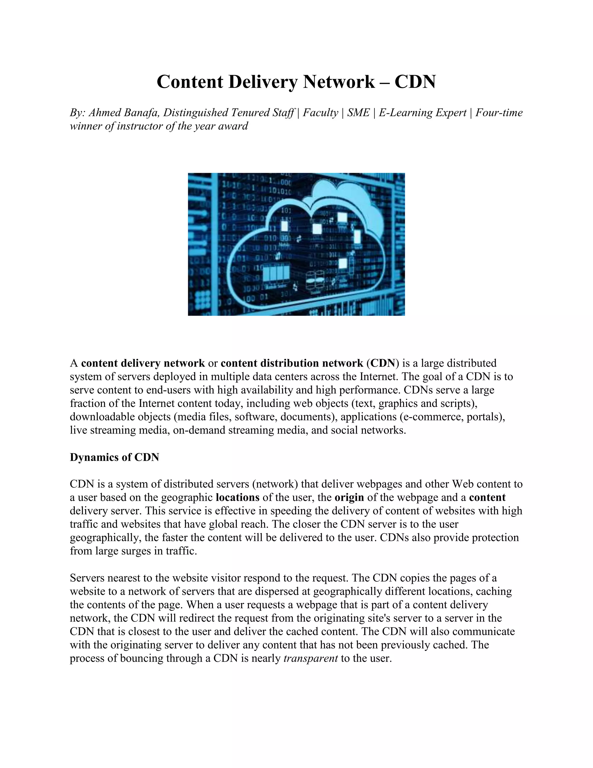 Content Delivery Network – CDN | DOCX
