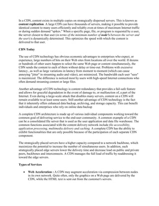 Content Delivery Network – CDN | DOCX