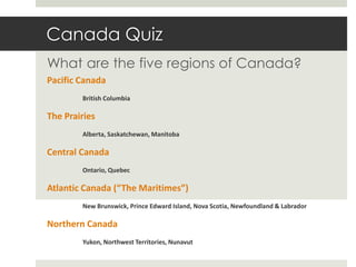 Cdn1001 canada overview and cities | PPTX