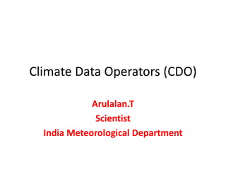 Climate Data Operators (CDO) | PDF