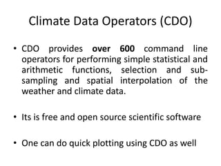 Climate Data Operators (CDO) | PDF