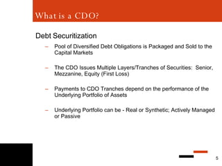 CDO: Collateralized Debt Obligation | PPT