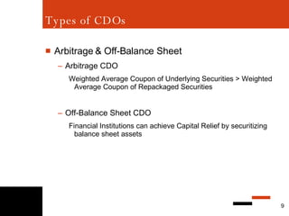 CDO: Collateralized Debt Obligation | PPT
