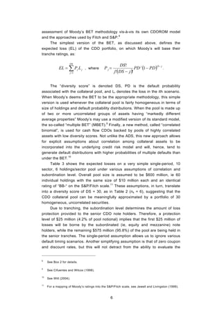 CDO rating methodology | PDF