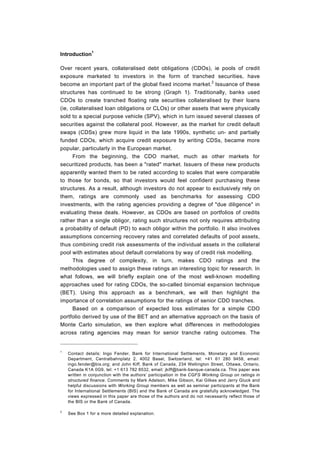 CDO rating methodology | PDF