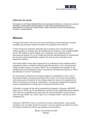 informe investigativo de cluster | DOC