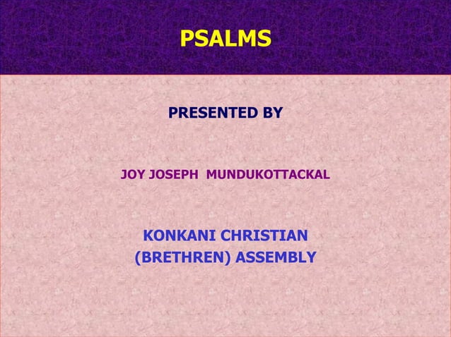 PSALMS | PPT | Christianity | Religion & Spirituality