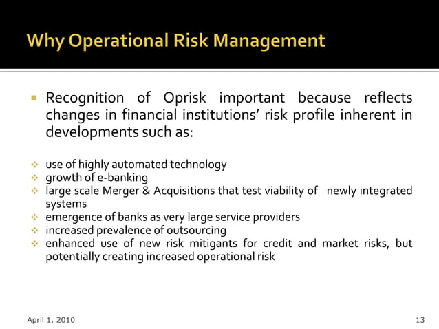 Operational Risk Management | PDF | Business Accounting & Finance ...