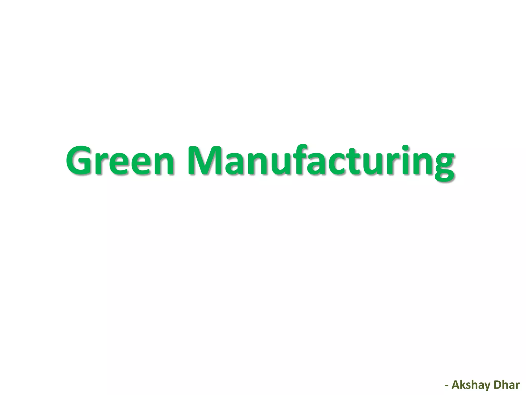 Green manufacturing | PDF