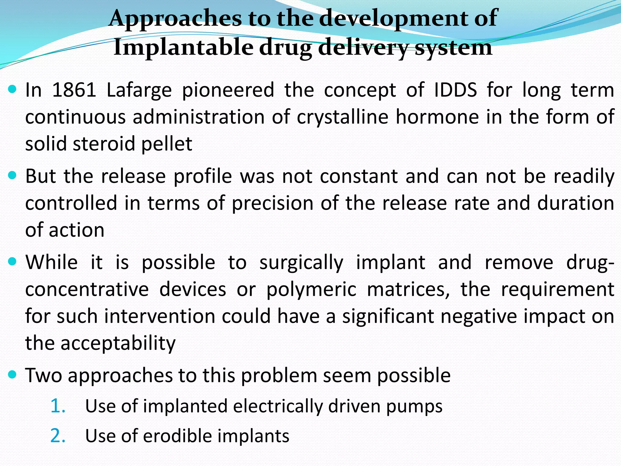 Implantable Drug Delivery System | PPTX