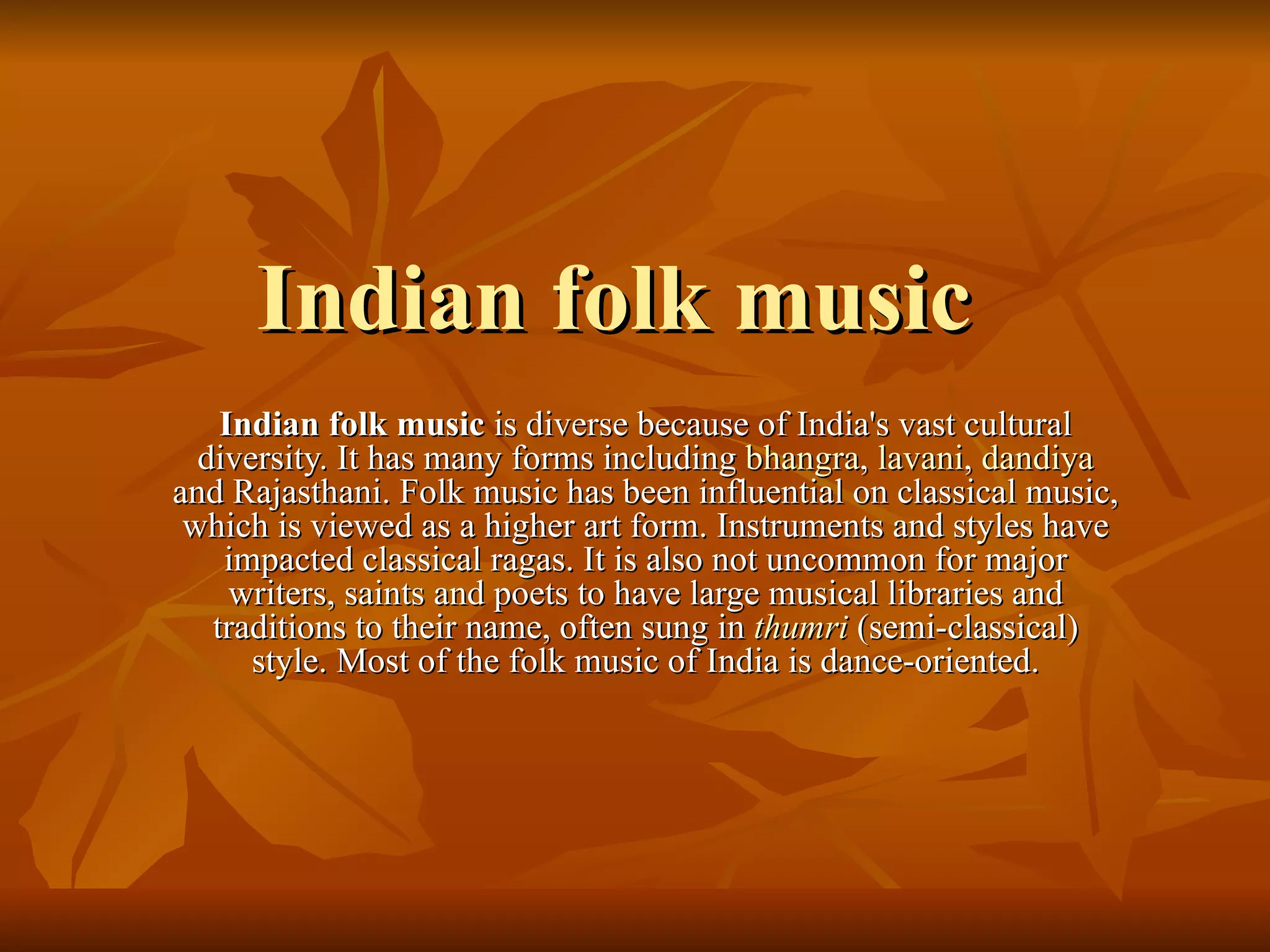 Indian folk music | PPT
