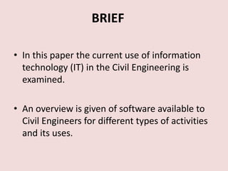 IMPACT OF IT IN CIVIL ENGINEERING | PPTX