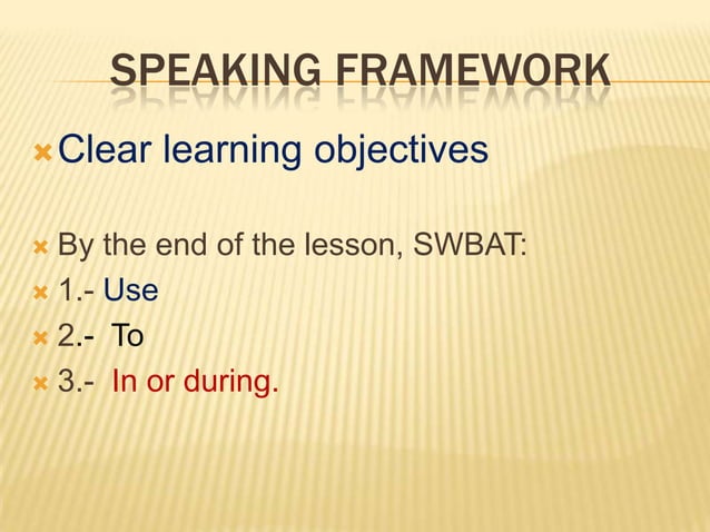 SPEAKING FRAMEWORK | PPTX