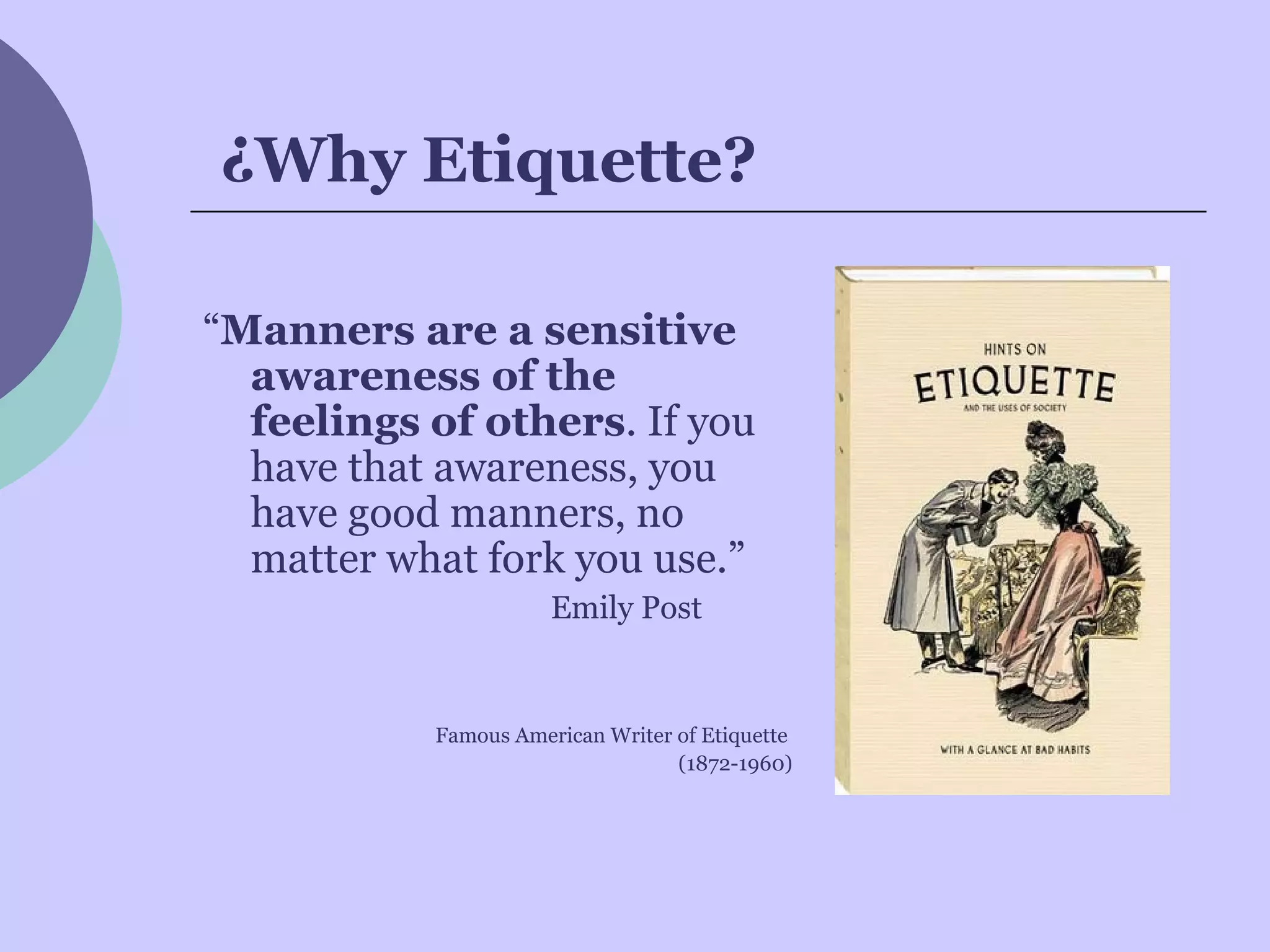 Basics of Etiquette | PPS
